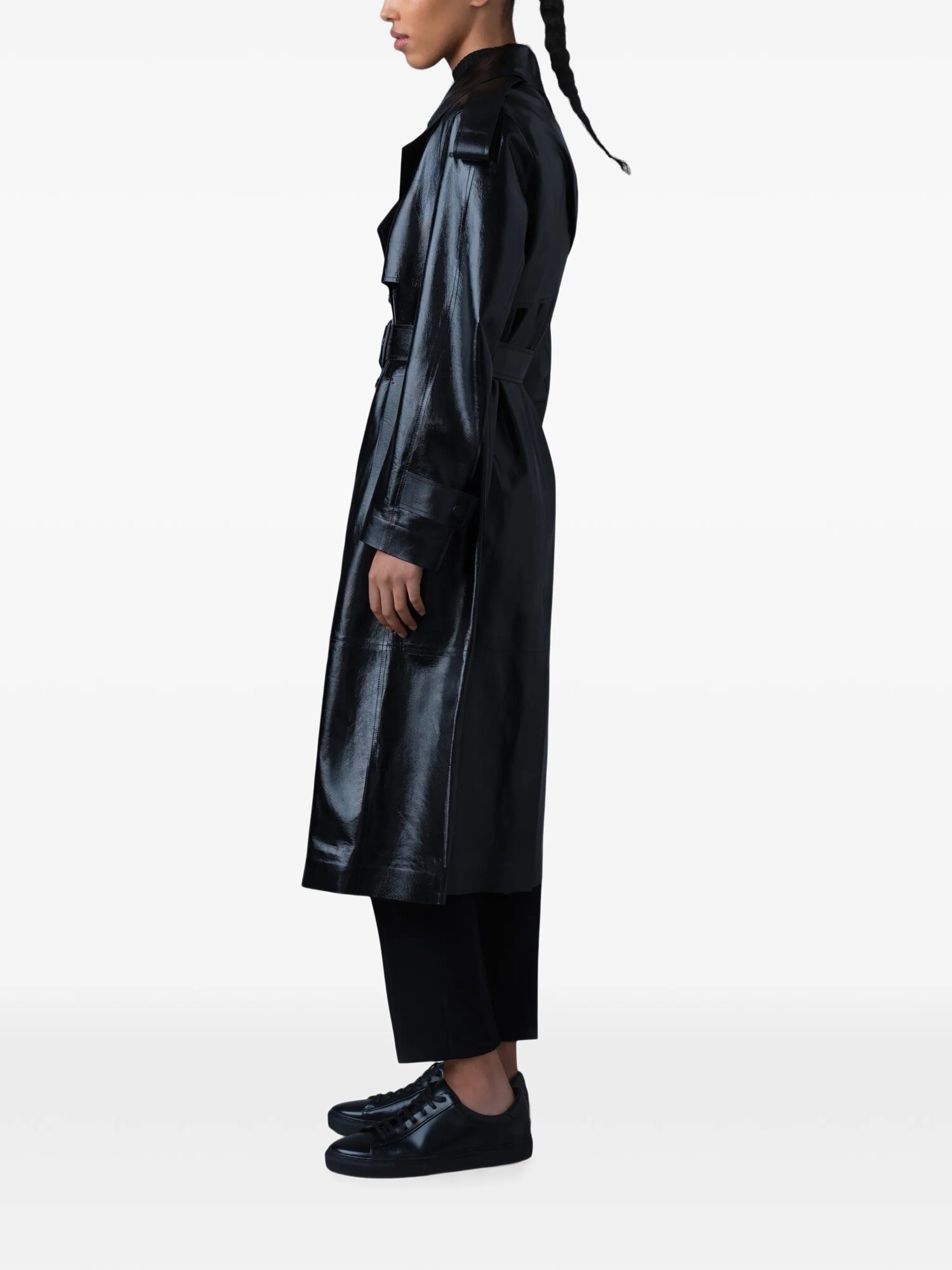 Пальто Mackage Carmela belted leather coat, размер 40 — фото 1