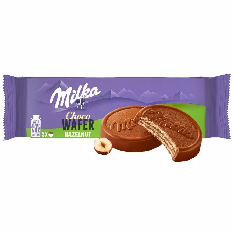 Milka choco wafer hazelnut 150г