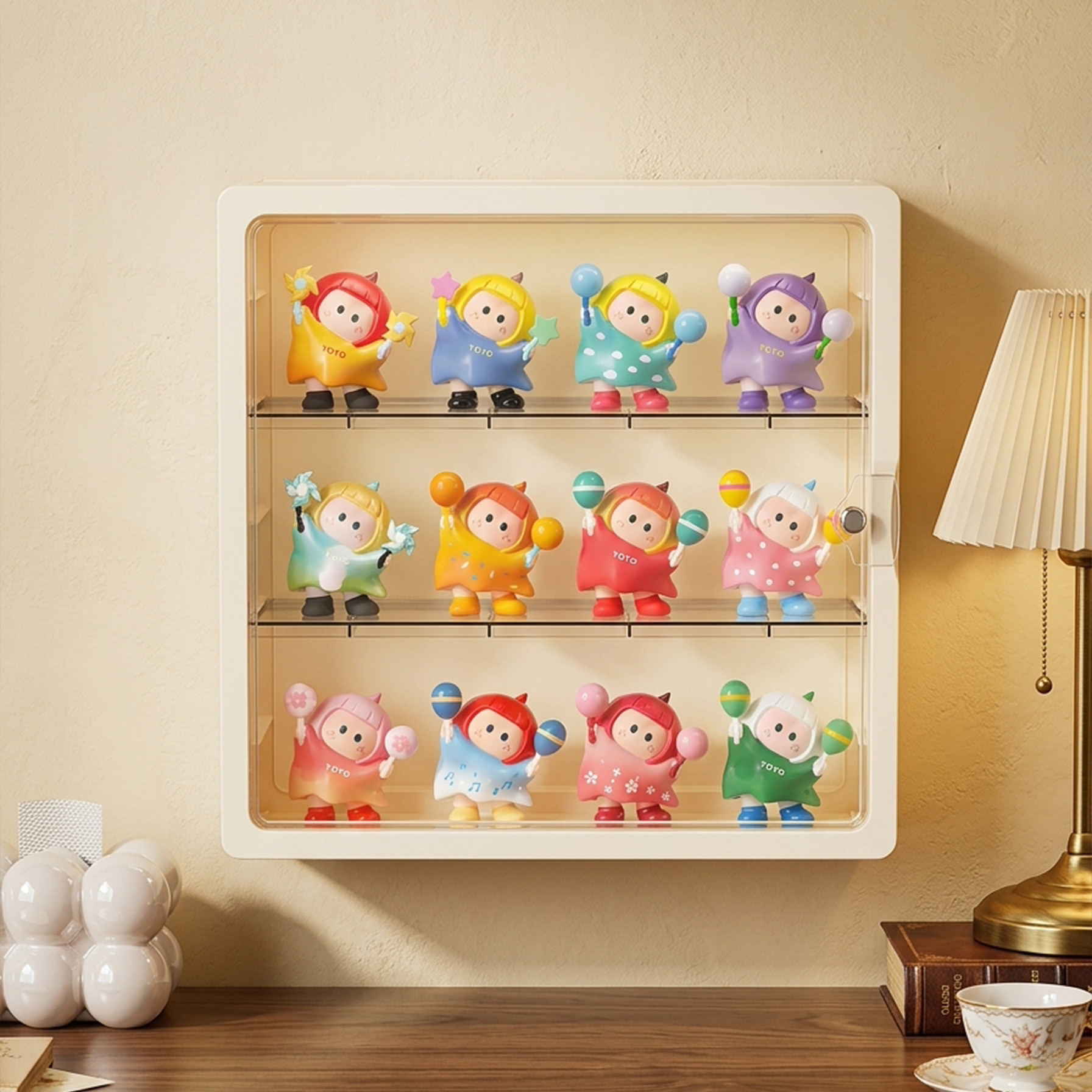 Витрина для фигурок Yoyo, милые фигурки, игрушки Miniso, демонстрационный шкаф, коробка для хранения, подставка для