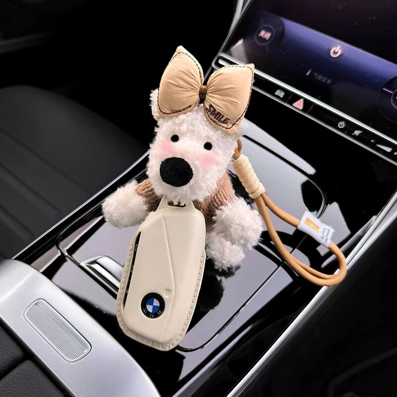 Кожаный чехол для ключей BMW 3 Series 5 Series X1 X2 X6 с дизайном каштановой ленты - стиль C