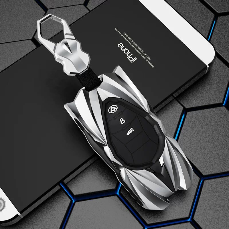 Чехол для ключей Shanghai Tongyue D90PRO - Модель Д с улучшенными ночными кнопками, светло-серебристый с