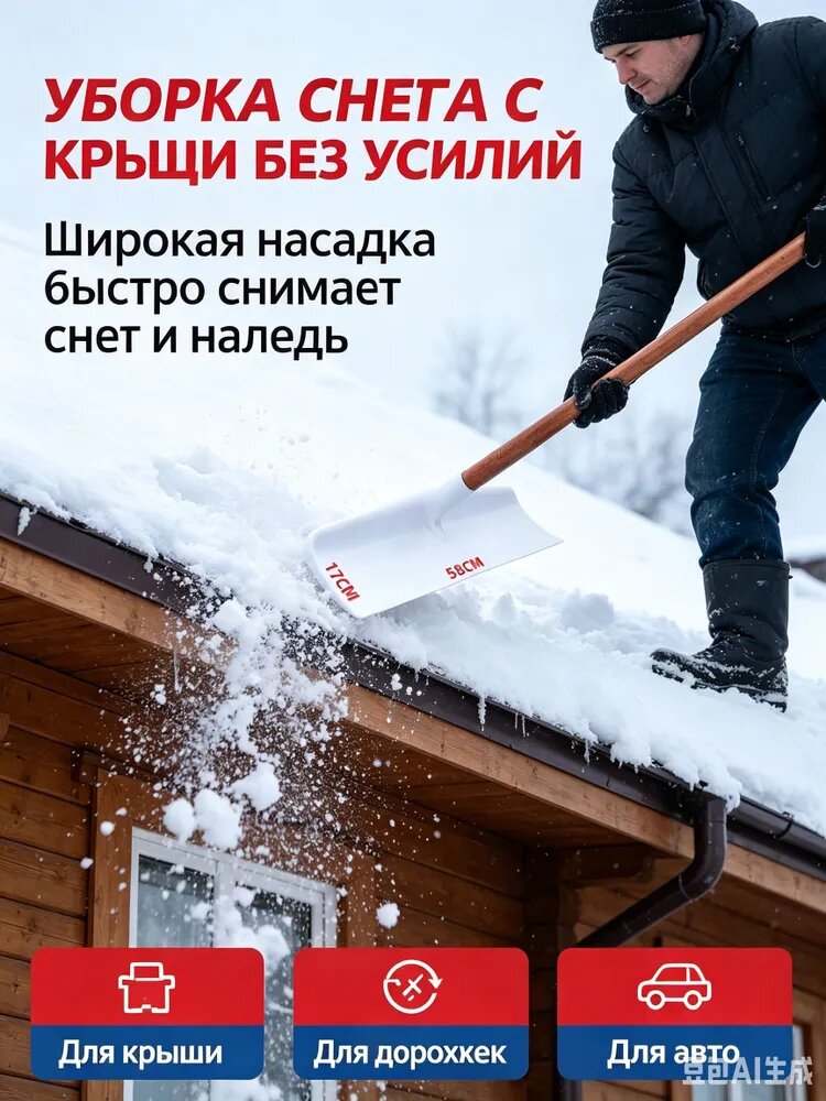 Снегорез для крыши для уборки снега 58 см