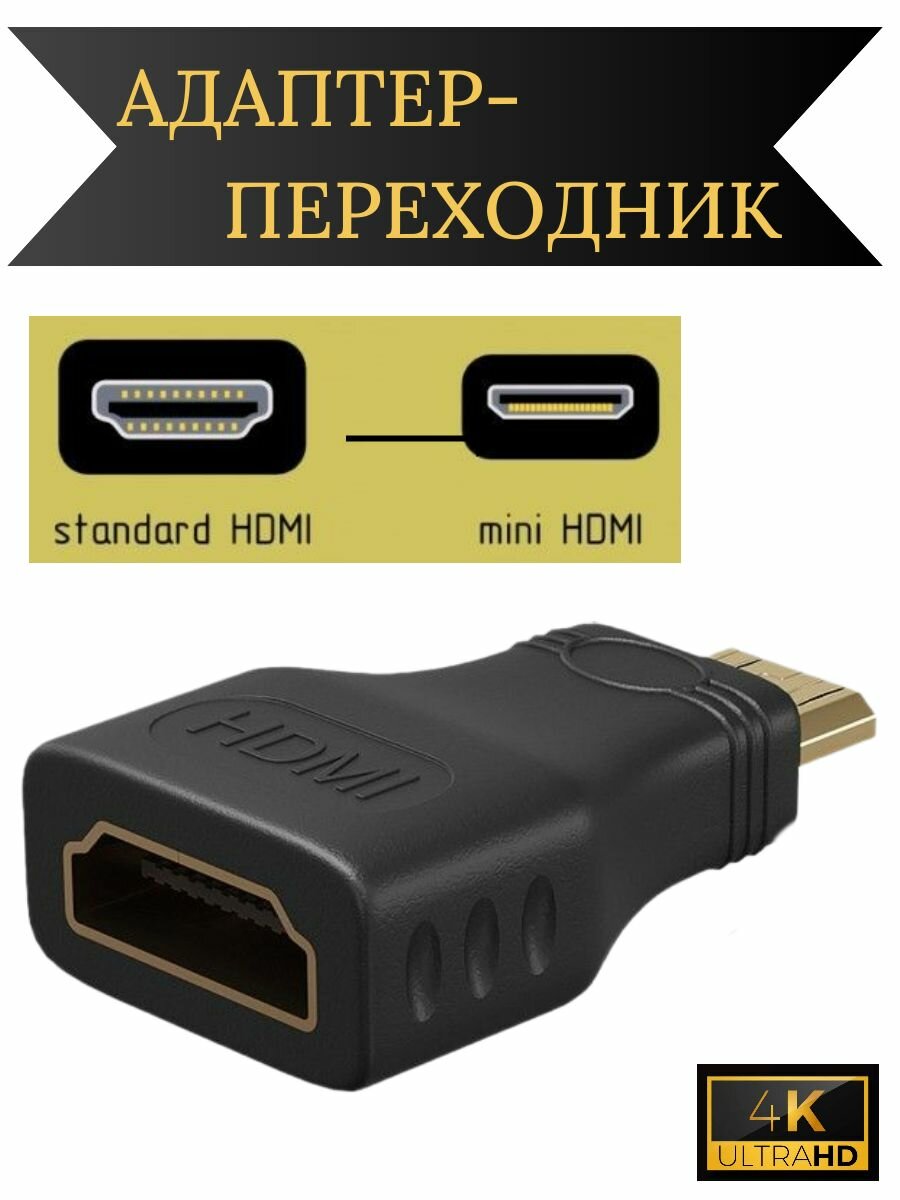 Адаптер HDMI mini HDMI, переходник для кабеля, видео и аудио