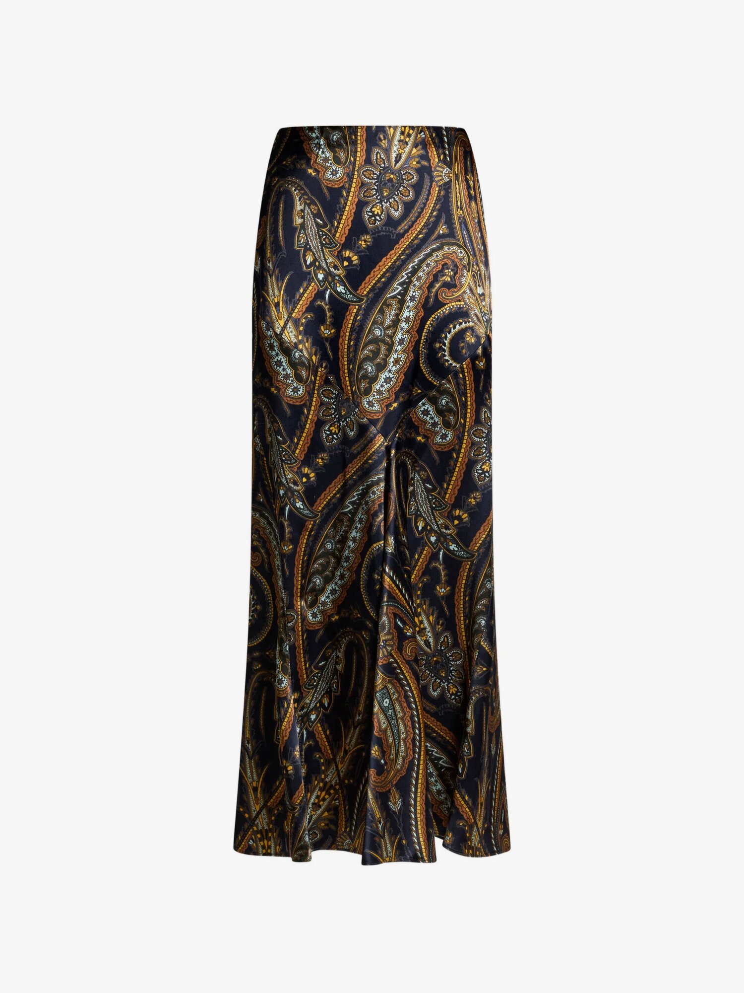 Юбка ETRO Silk-blend satin maxi skirt with paisley print