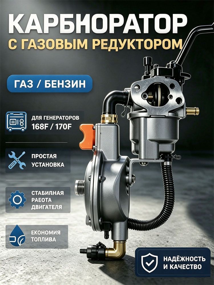 Kарбюратор газ бензин для генератора 3квт
