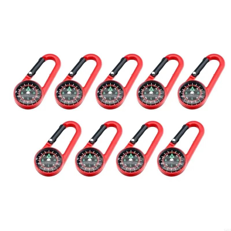 Набор из 9 карманных компасов Красный, Red