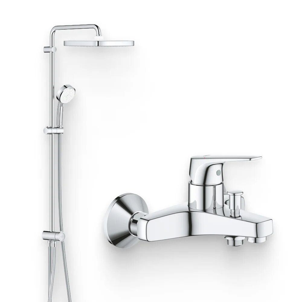 Душевой комплект Смеситель Grohe BauFlow 23601000 хром / Стойка Tempesta Cosmopolitan System 250 Tempesta Cosmopolitan System 250 26694000 без смесителя, хром