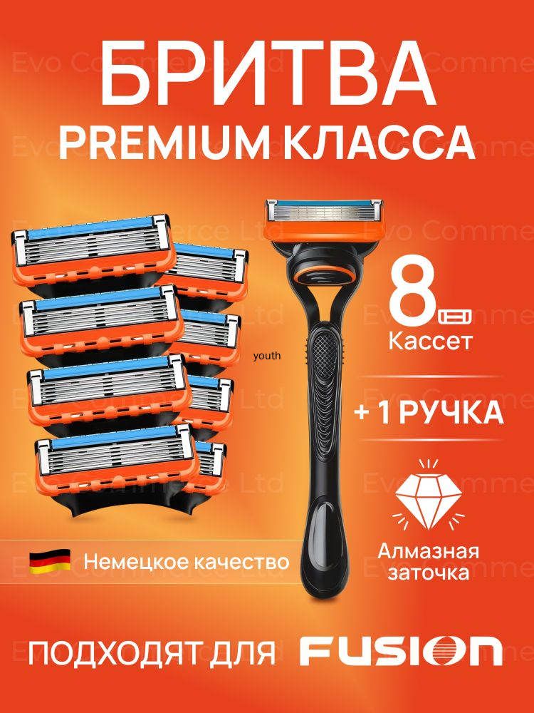 Набор: Мужской станок, 8 кассет