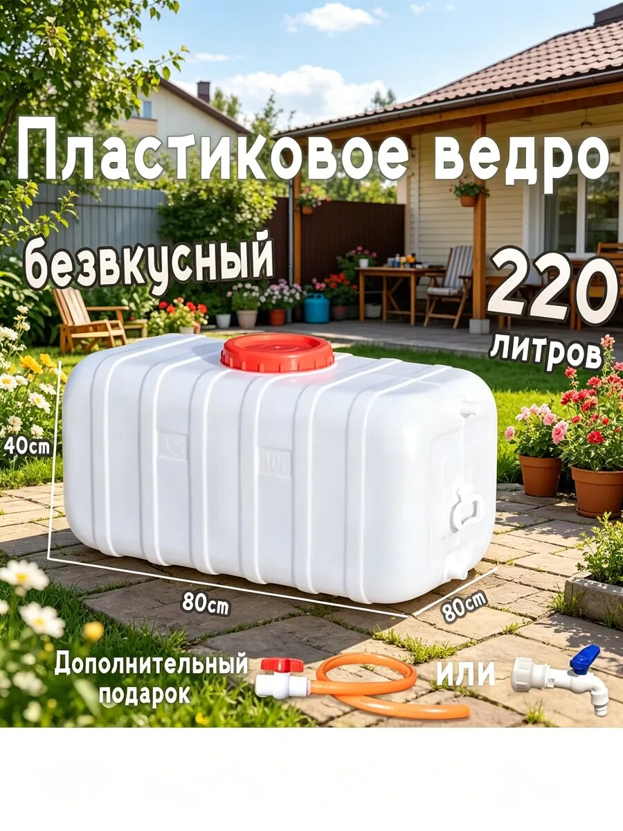 Бочка садовая ABS пластик: 220л