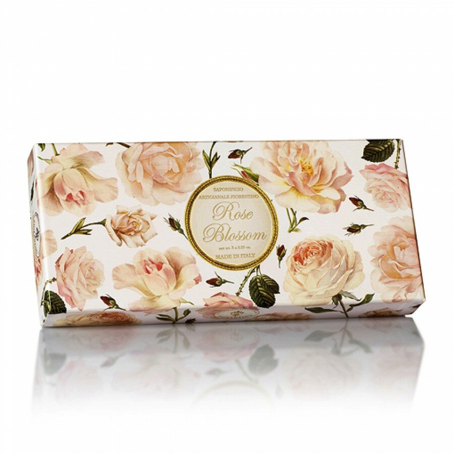 SAF Роза набор мыла Rose Blossom овальное, 3 х 125 г