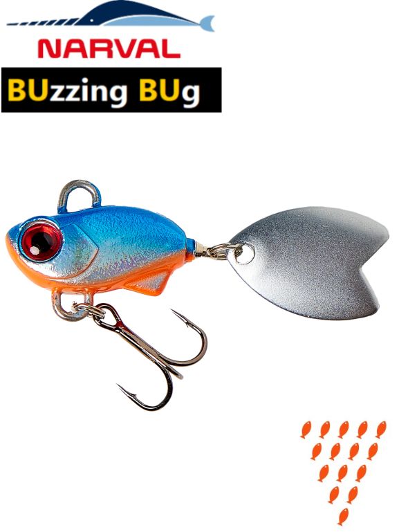 Тейл спиннер Narval Fishing Buzzing Bug, вес 14гр, цв. #002-Blue Back Holo / Блесна Нарвал Бузинг Баг на жереха, окуня, щуку