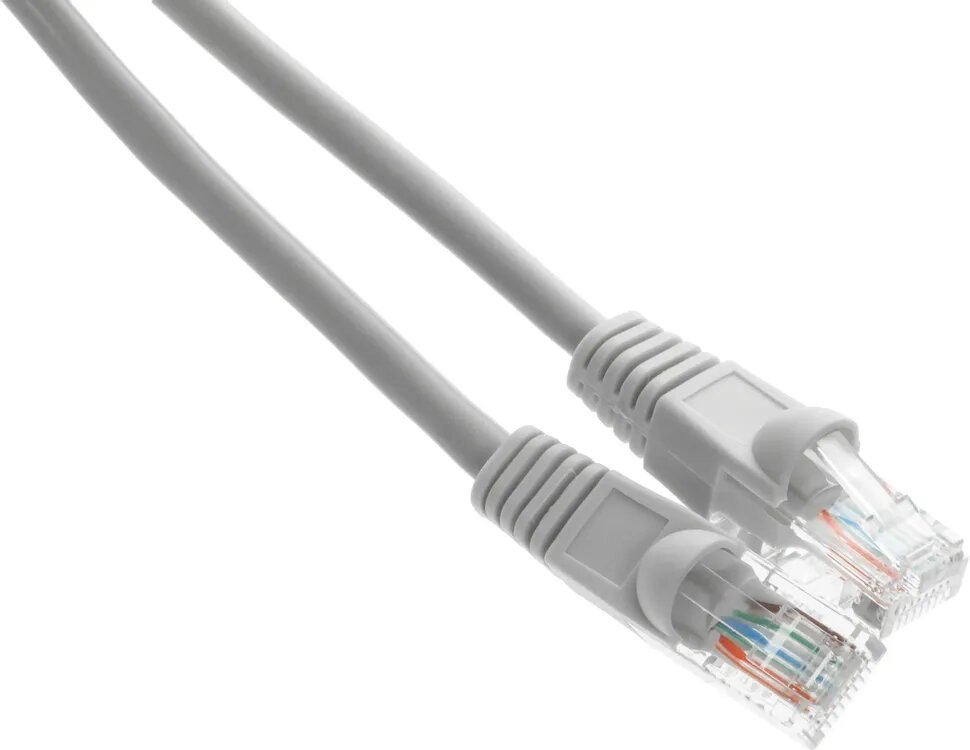 Патч-корд KINGPRICE KP-PC-c5e-3m-g литой (molded), UTP, кат.5E, 3м, 4 пары, 26AWG, алюминий омедненный, многожильный, серый