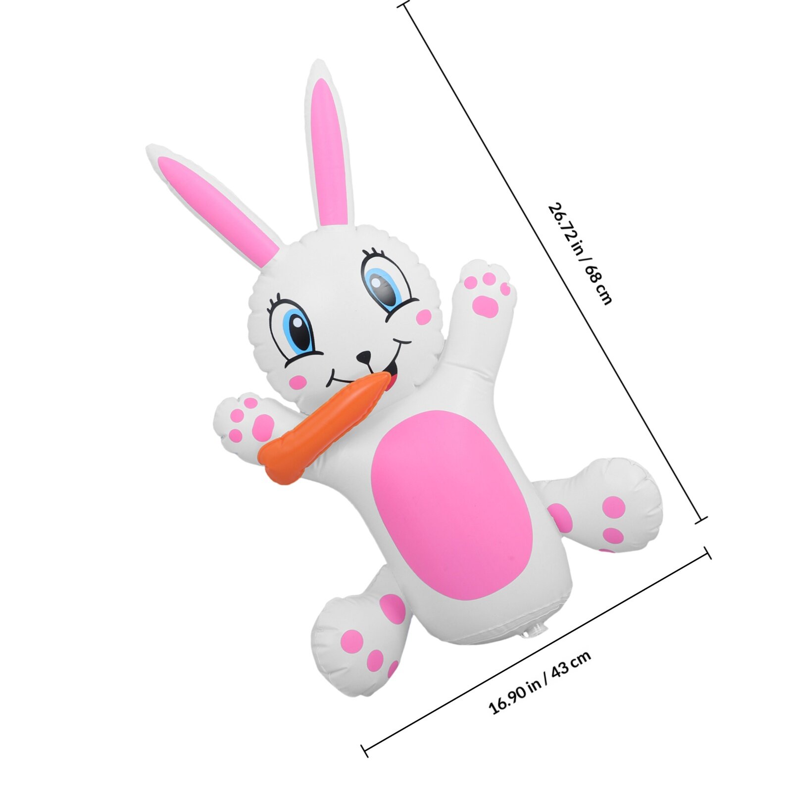 Весенний Игровой Декор Инфляционный Заяц С Морковью Для Двора И Сада 68.00X43.00X20.00Cm