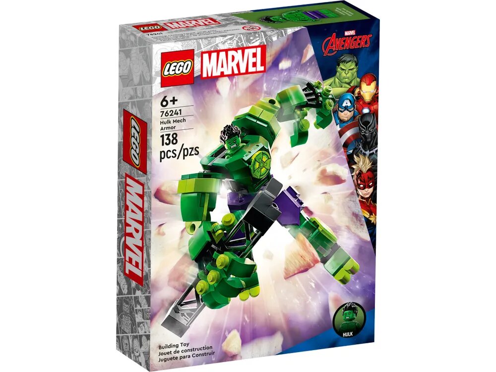 Лего Marvel серия, LEGO Конструктор, лего 76241 Hulk Mech Armor, Игрушки Lego для мальчиков и девочек