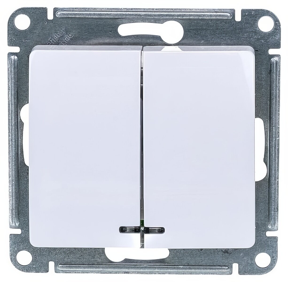 Выключатель 2-клавишный SCHNEIDER ELECTRIC Glossa с индикацией белый