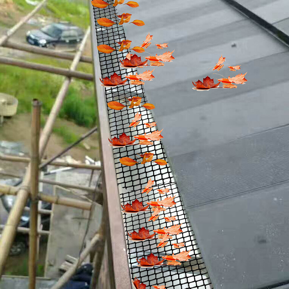 Сетка Для Каналов Из Пластика Чёрного Цвета 600x15cm Защитная Сетка От Листвы Для Сада И Двора