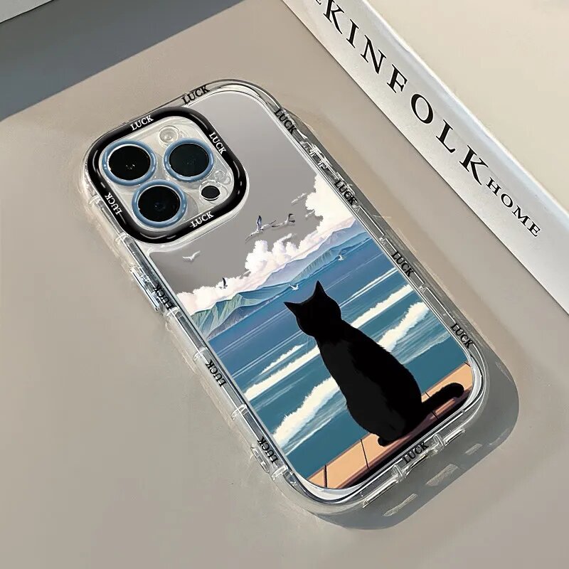 Чехол для телефона с мультяшным котом и морским дизайном, с iPhone17 Pro Max, SC23-iTM-T1517