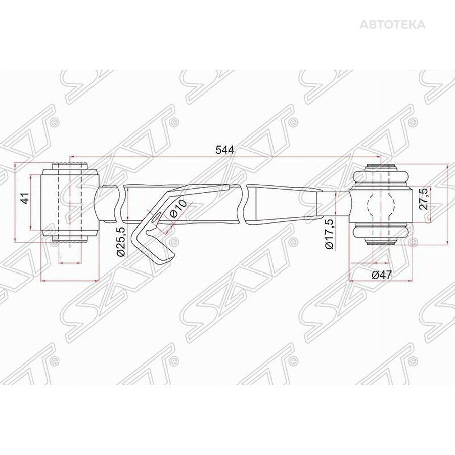 Тяга поперечная задней подвески нижняя TOYOTA RAV4 00-05/CHERY TIGGO 06- LH SAT ST4873042020