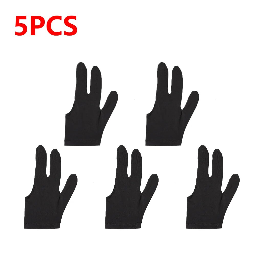 Три пальца перчатка для бильярда черная 5PCS Black