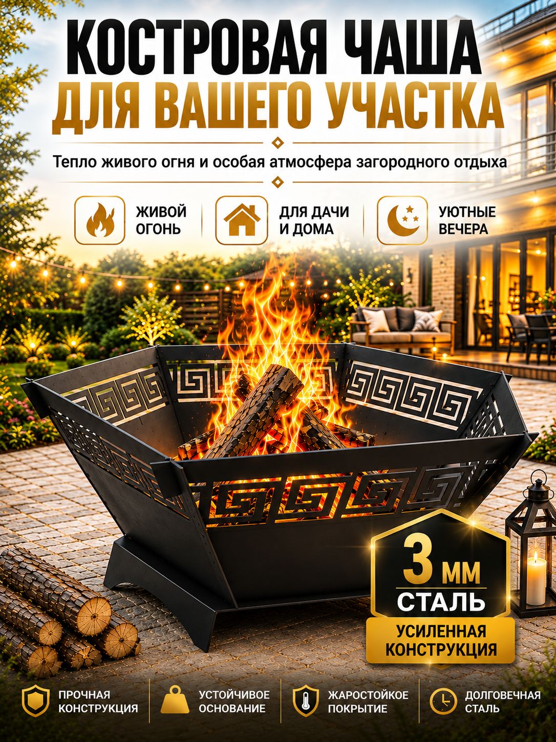 Костровая чаша разборная