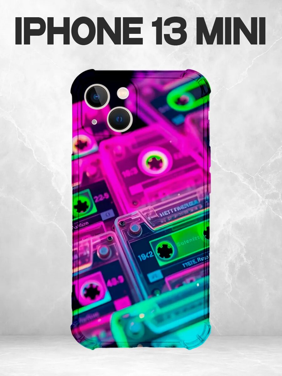 Чехол на iPhone 13 Mini кибер схема неон