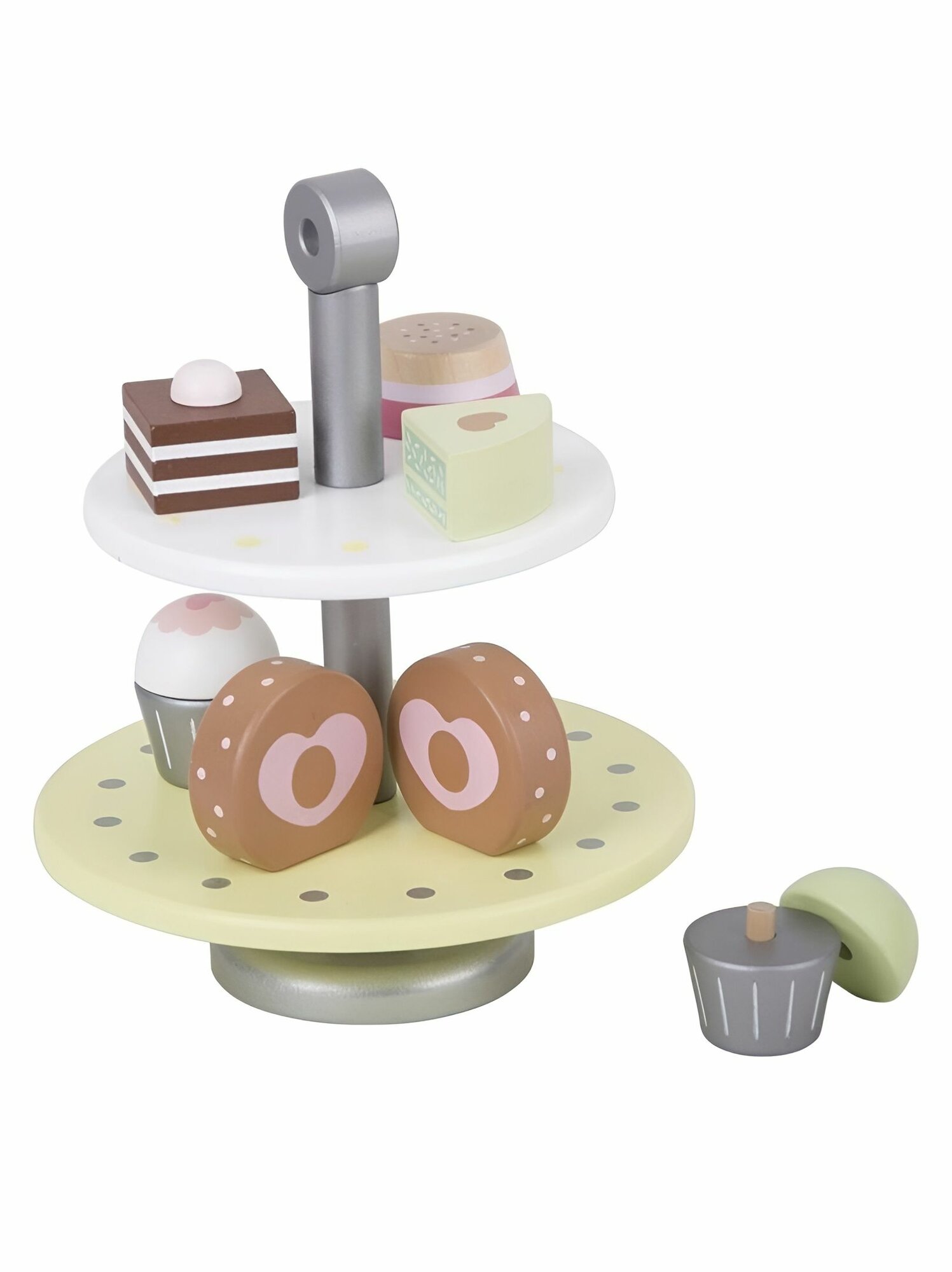 CLASSIC WORLD Игровой набор с капкейками деревянная подставка для детей от 3 лет