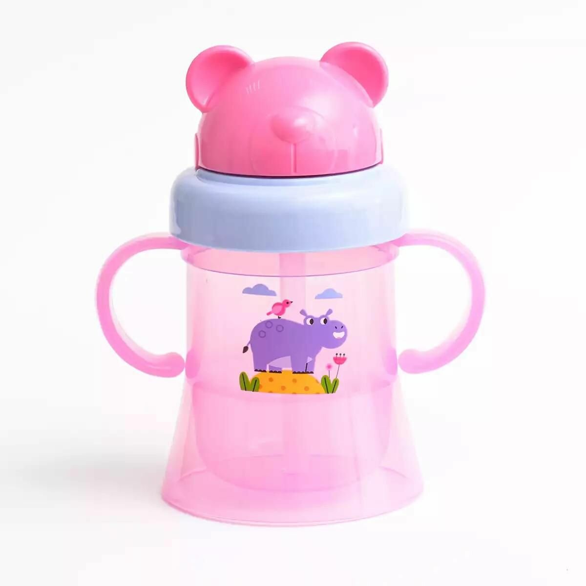 Поильник Momeasy с трубочкой, 180 мл, цвет розовый