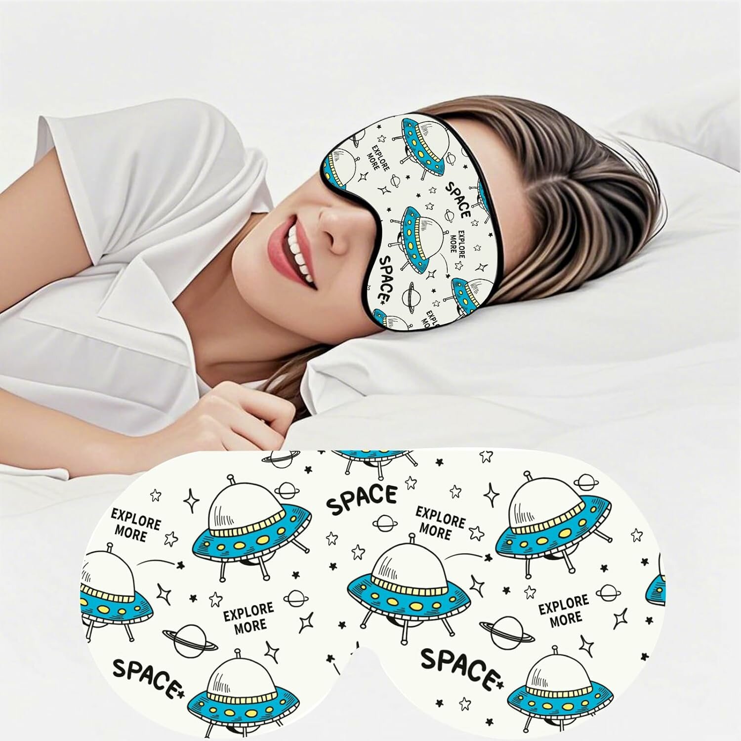 Набор из двух масок для сна Ptrin: светонепроницаемые маски для глаз с регулируемыми лямками, подходящие для сна, отдыха и путешествий, эффективно блокируют свет и уменьшают отечность глаз (черный атлас с вышивкой).