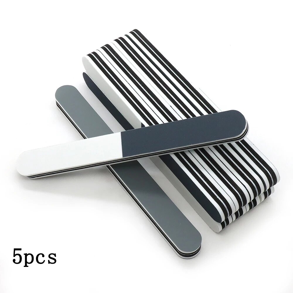 Набор пилочек для ногтей 5pcs Black White Gray