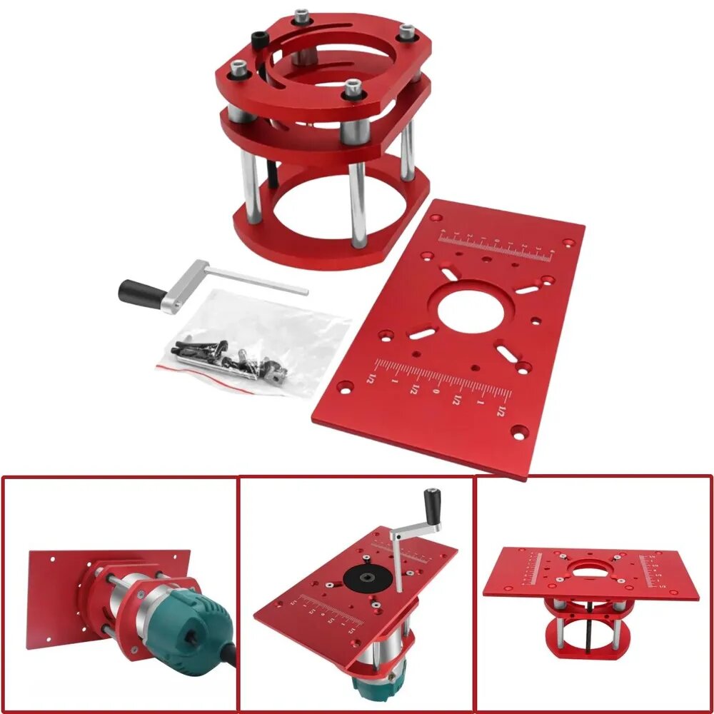 Подъемник фрезерного станка с неподвижным основанием, алюминиевая вставная пластина, универсальное подъемное основание станка для деревообработки диаметром 65 мм
