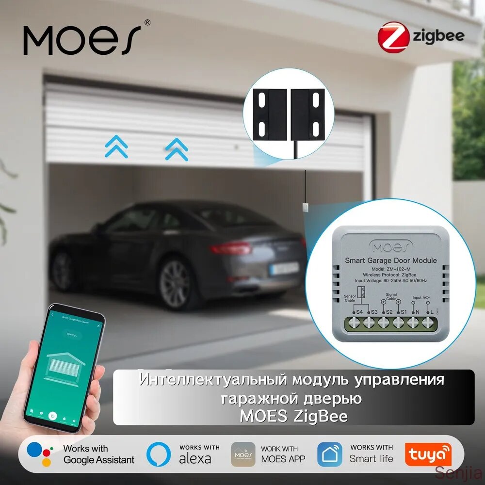 Умный модуль управления гаражными воротами MOES ZigBee(ZM-102-M), серый