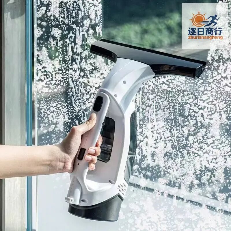 Стеклоочиститель электрический ручной для окон и зеркал, с распылителем и тряпкой