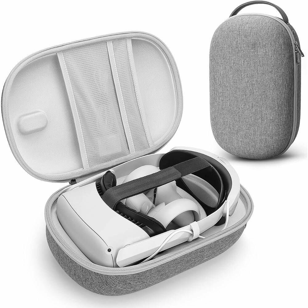 Кейс Сумка для шлема VR Oculus Quest 2, 3, 3S Серая для контроллеров, проводов и шлема VR