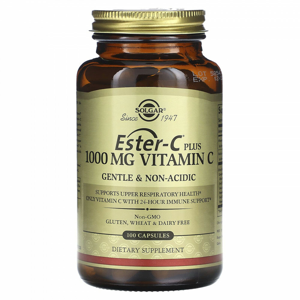 Solgar, Ester-C® Plus, витамин C, 100 капсул