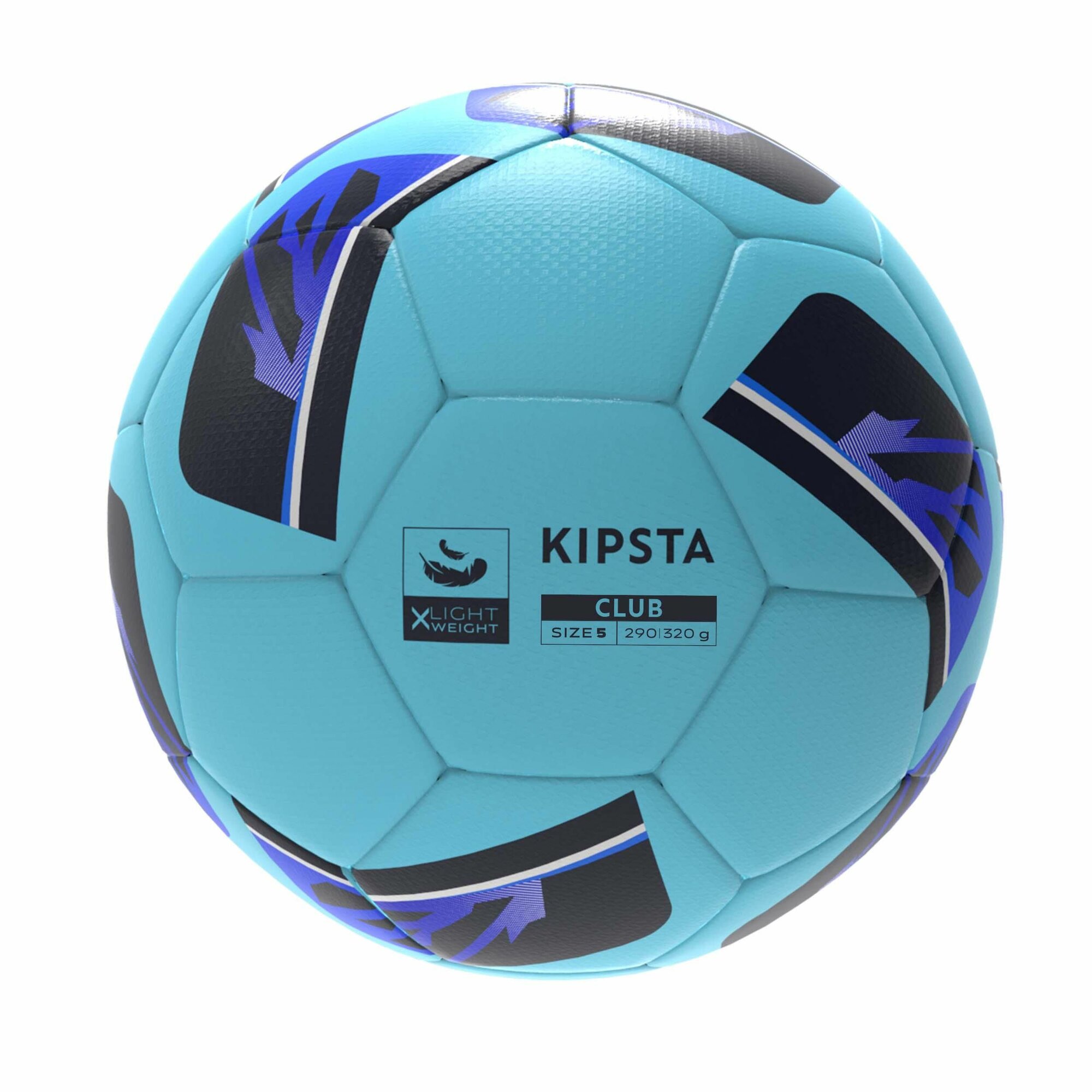 Гибридный футбольный мяч Kipsta Club Ball X-Light размер 5, Decathlon, Цвет: Ярко-бирюзовый, Размер: 5