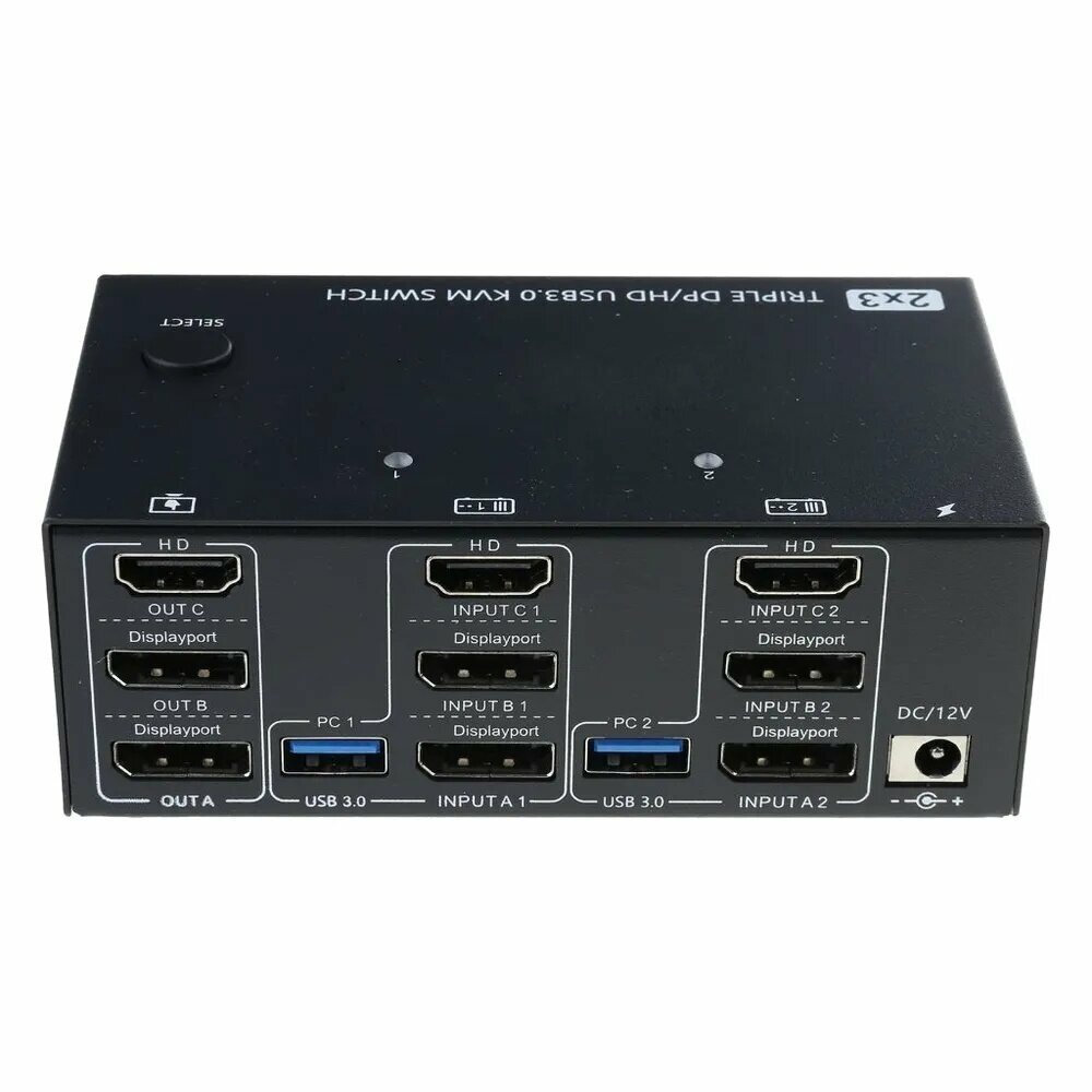 HDMI KVM-переключатель с двумя входами и тремя выходами 203DH