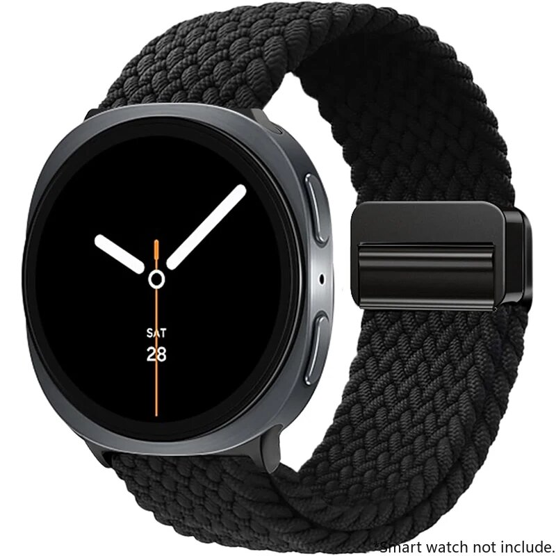 Черный нейлоновый ремешок Solo Loop для Samsung Galaxy Watch 8 40mm