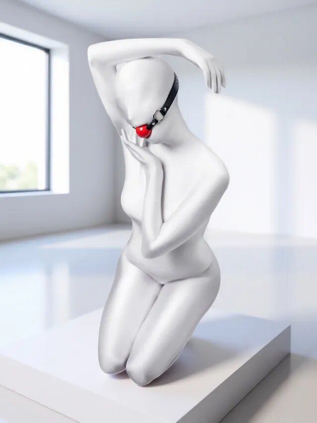 Кляп-шар Anonymo by TOYFA, искусственная кожа, красный/черный