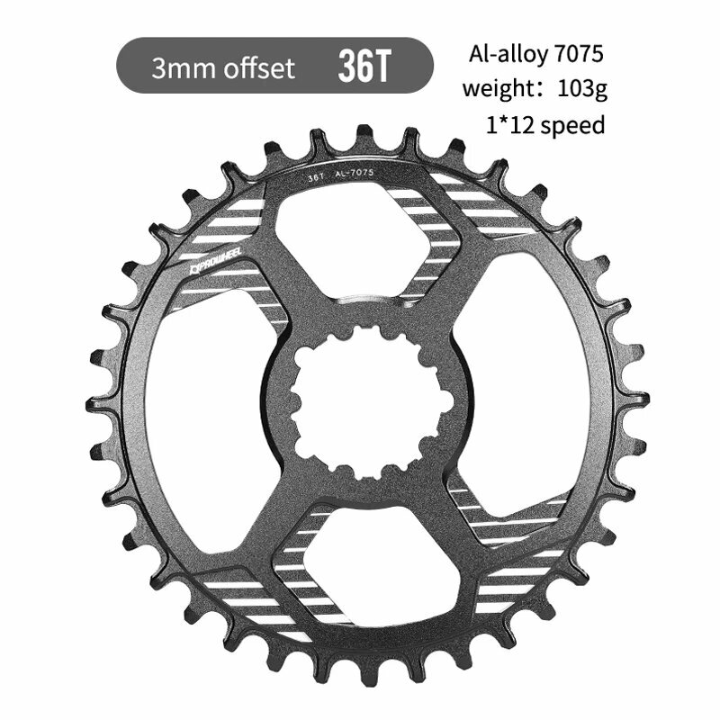 Звездочка велосипедная Prowheel 36T, 3mm offset, 12 скоростей