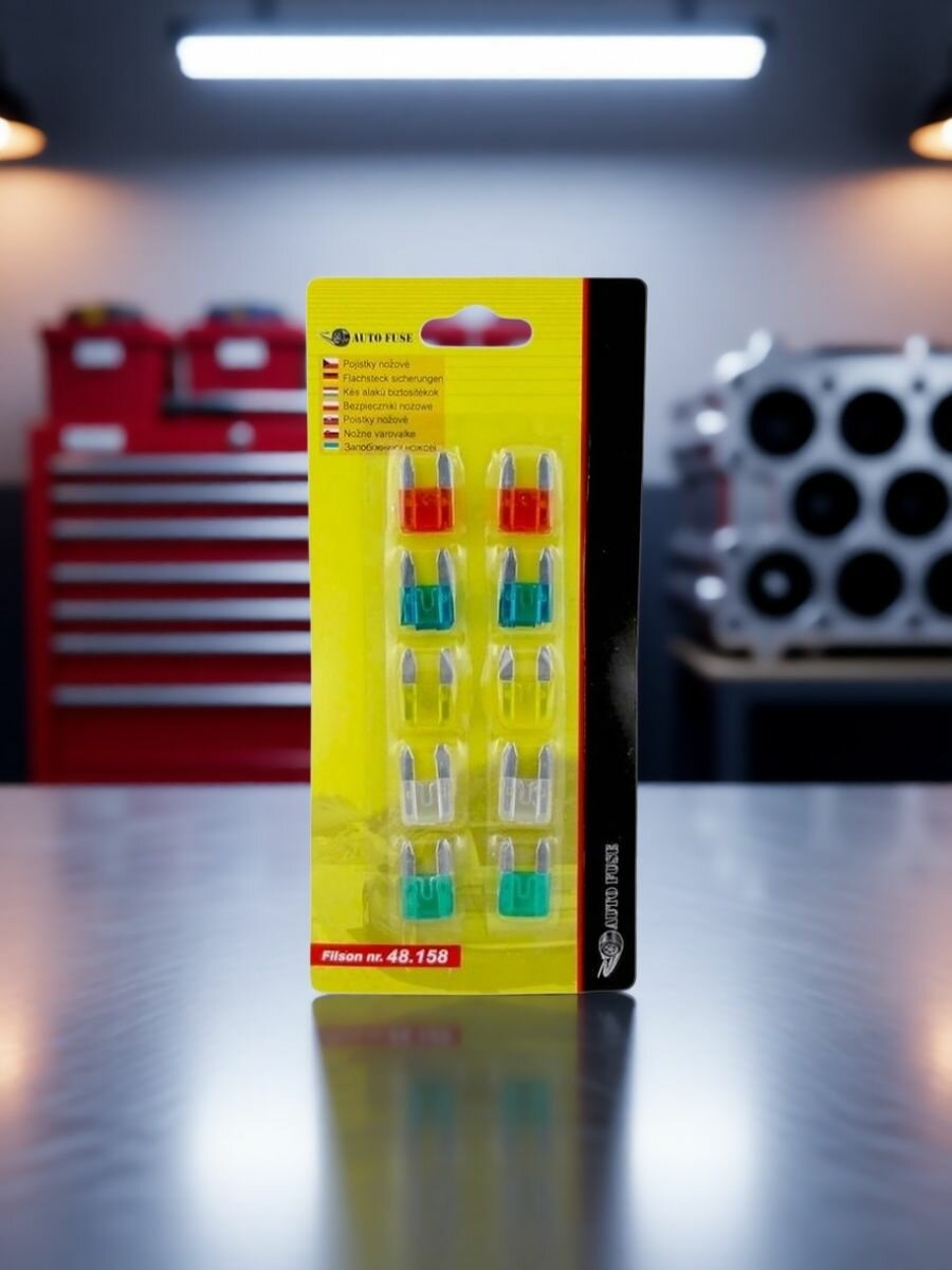 Предохранители автомобильные флажковые MINI набор 10шт 5-25А