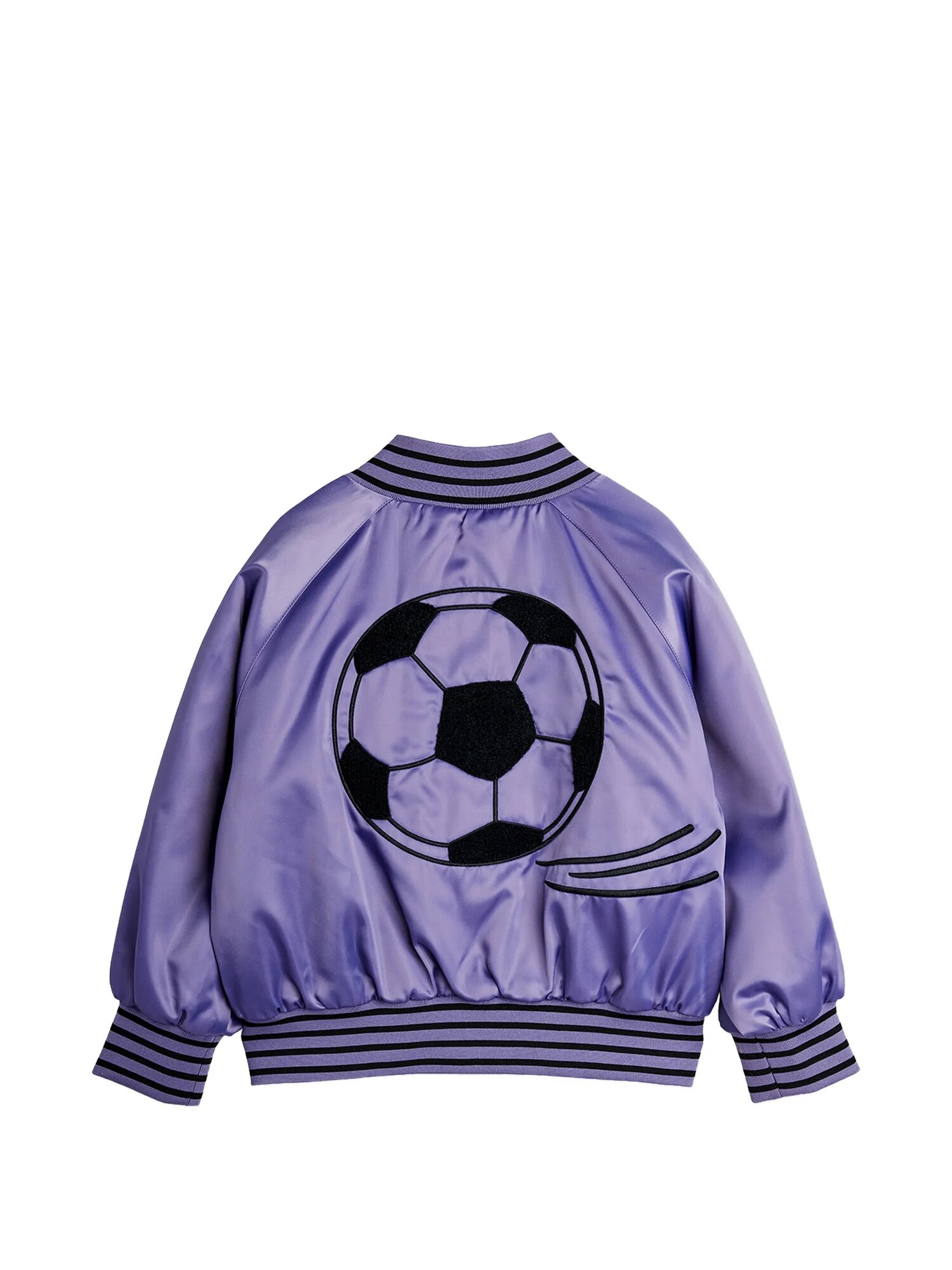Бомбер Mini Rodini Embroidery striped bomber jacket, размер 140, фиолетовый — фото 1