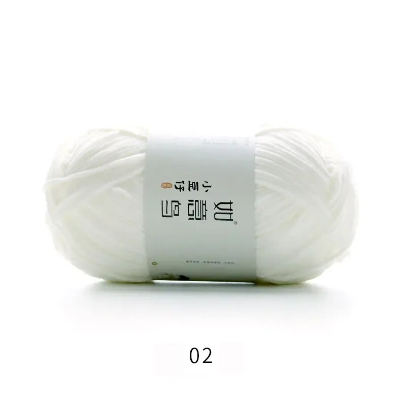 Пряжа синельная белая 50г, Color 2