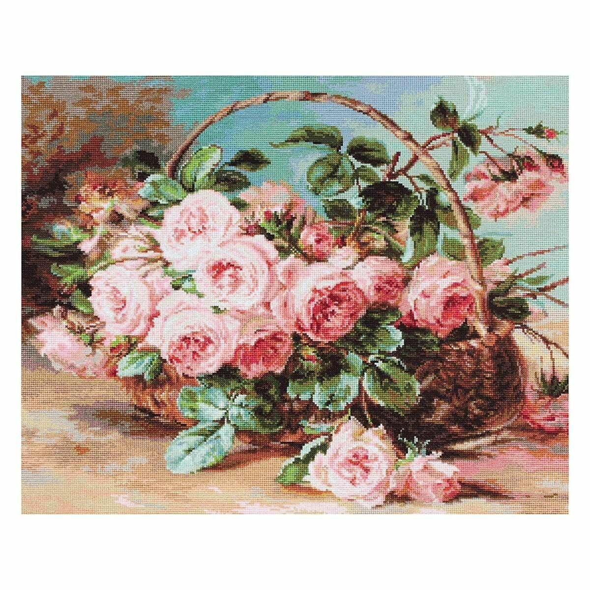 Набор для вышивания Luca-S "Корзина с розами", гобеленовым стежком, 30х24 см, G547