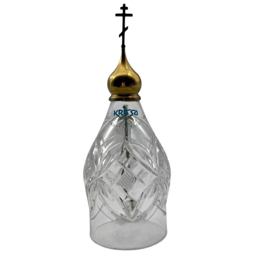 Колокольчик хрустальный "Храм", 1980-1990 гг, хрусталь, латунь, Krisso, Гусевский хрусталь, СССР