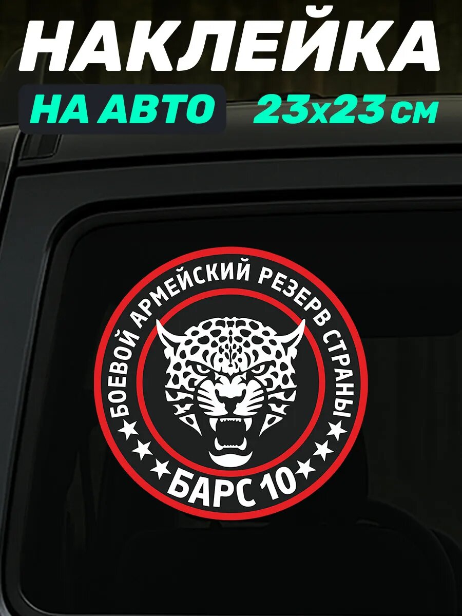 Наклейка на авто военная символика Боевой резерв барс 10