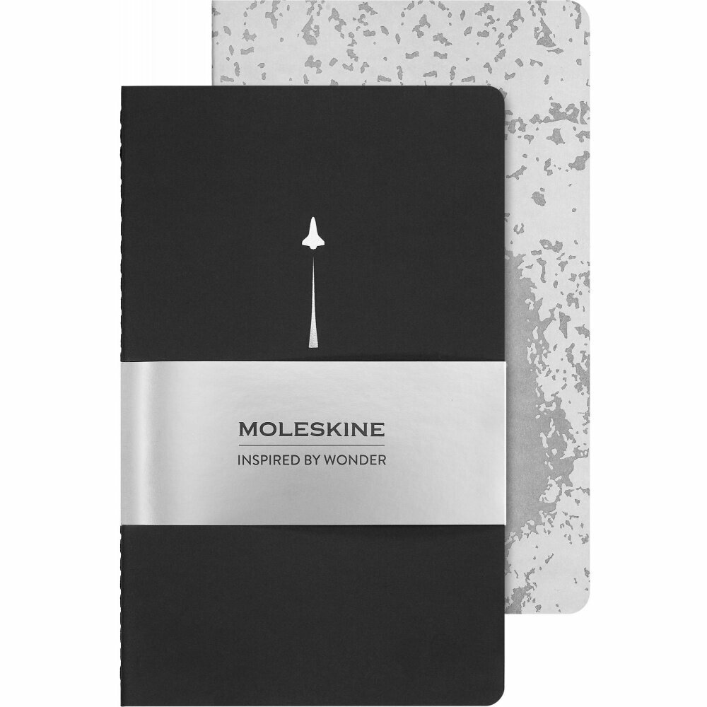 Moleskine SKCAHLP7063S2 Блокнот moleskine cahier nasa-inspired, large 130х210 мм, 120 стр, нелинованный, мягкая обложка, серебристый/черный, moon (2 шт)