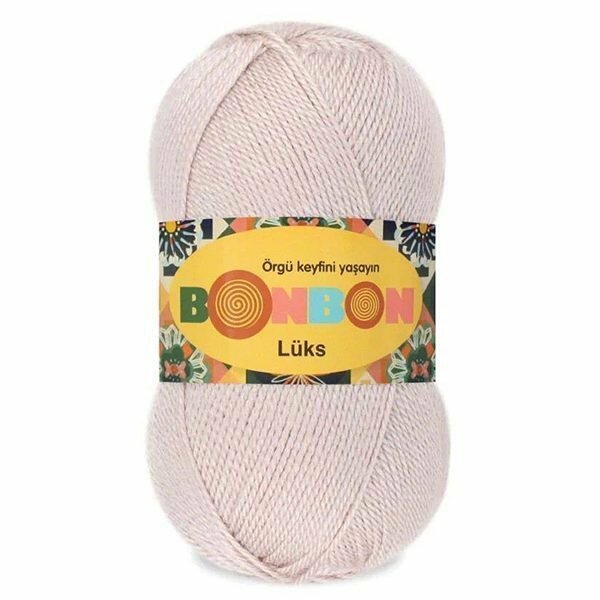 Пряжа Nako BONBON LUKS 98341 роз. крем (5 мотков)