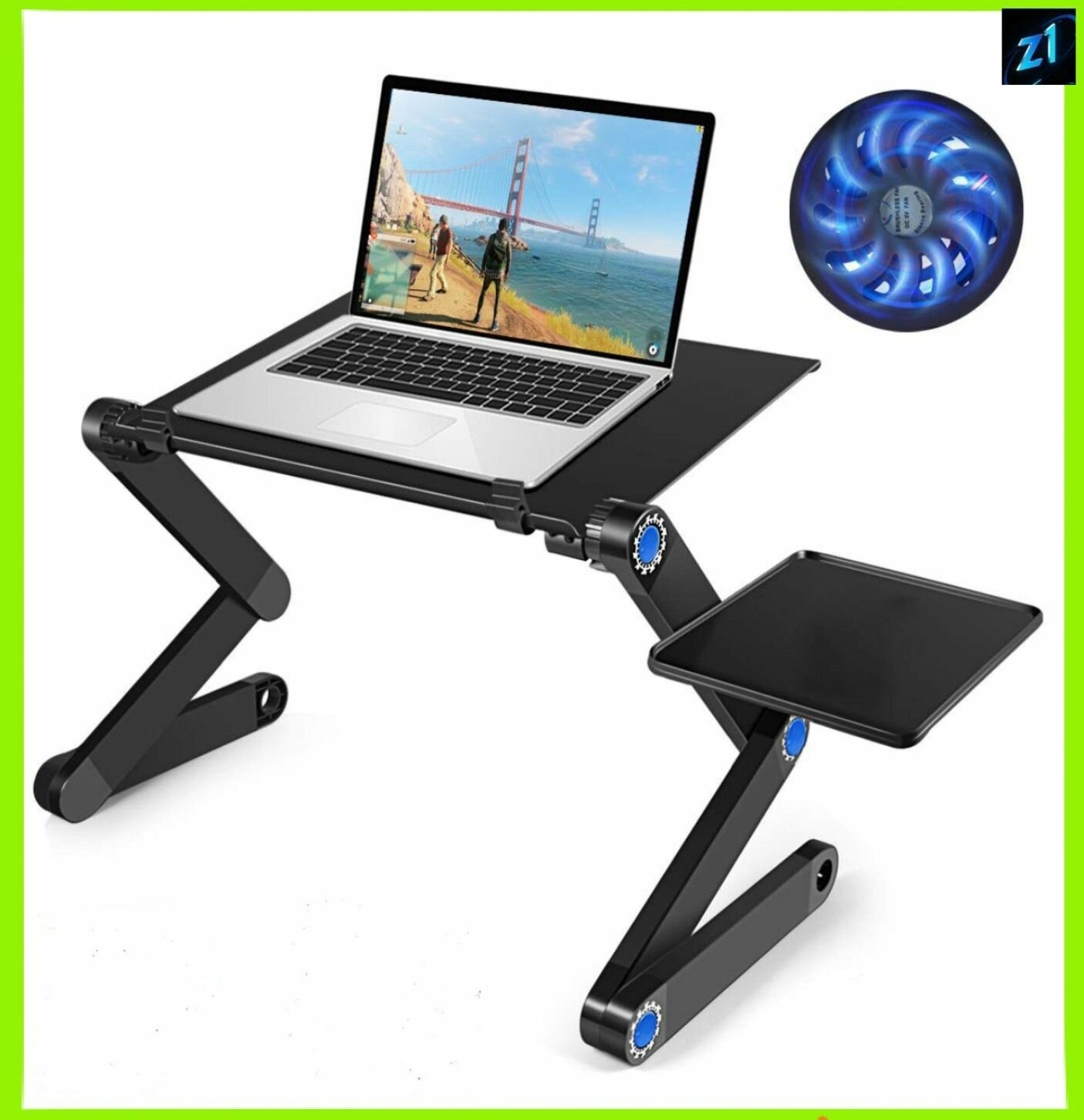 Столик для ноутбука, для планшета с охлаждением, подставка трансформер для ноутбука складная с вентиляторами и регулировкой по высоте, маленький компьютерный столик в кровать-. Z1