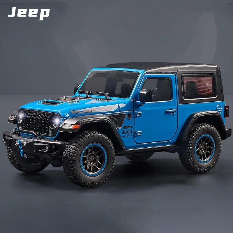 Детский джип Jeep Wrangler Rubicon, синий, 1:18