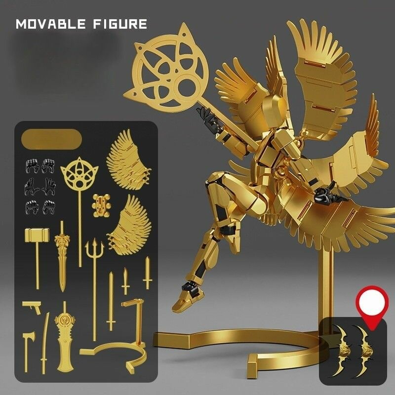 Моделируемая фигура T13 робота с оружием и аксессуарами, Подвижная 3D модель для взрослых и детей, Подарок на Рождество и день рождения